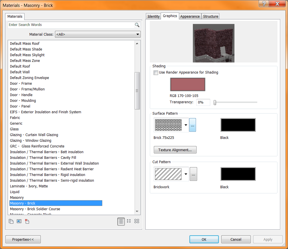 REVIT Rocks !: REVIT 2014 Materials Dialog Box has saved the world