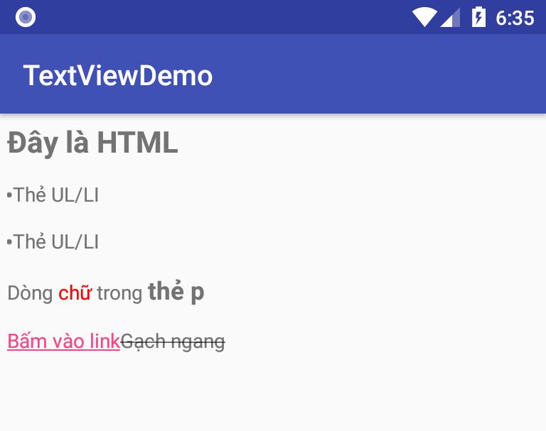 Textview Trong Lập Trình Android Hiện Thị Text Html Spannablestring