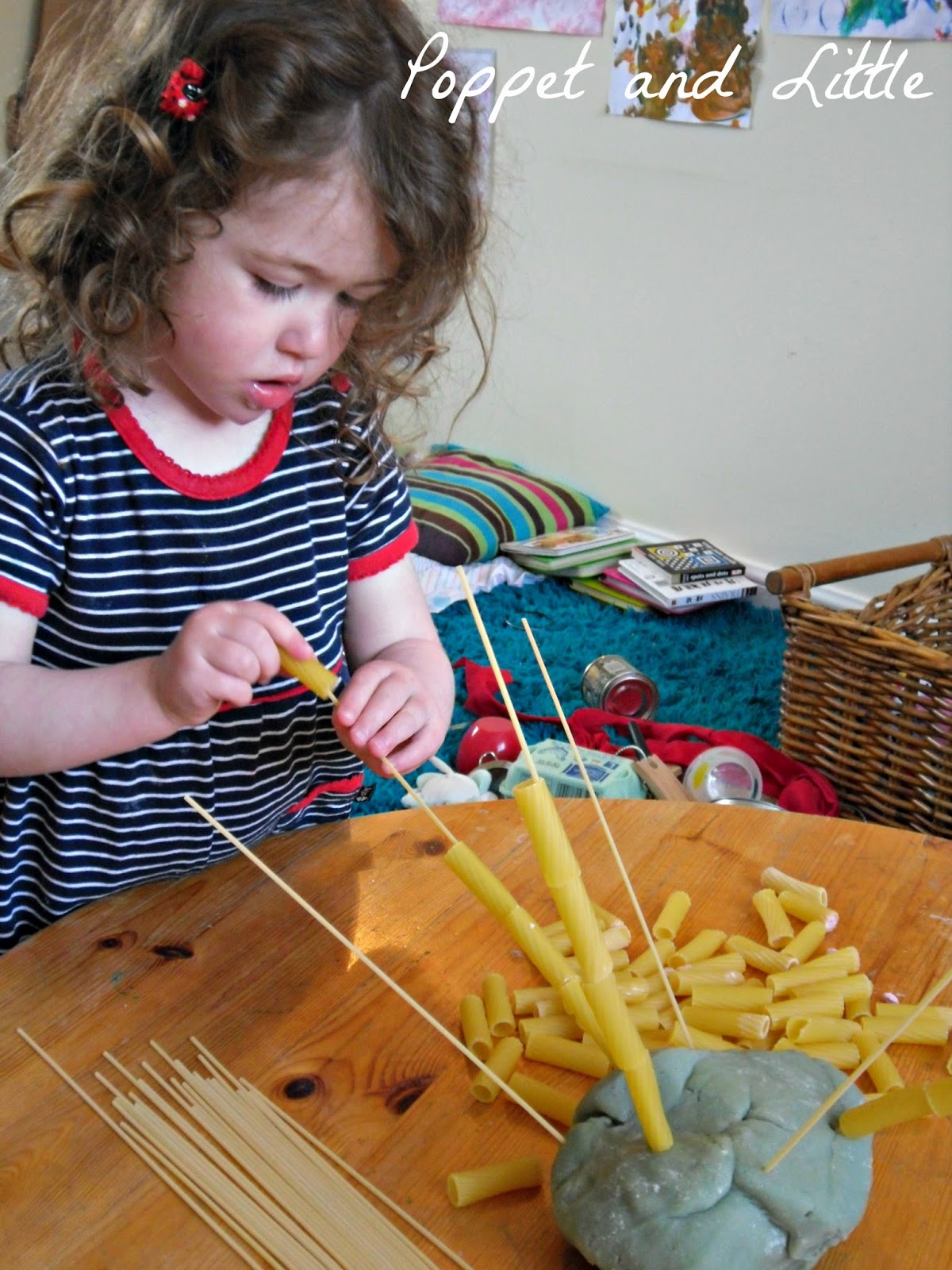 Poppet and Little: Playdough & Pasta Sculptures