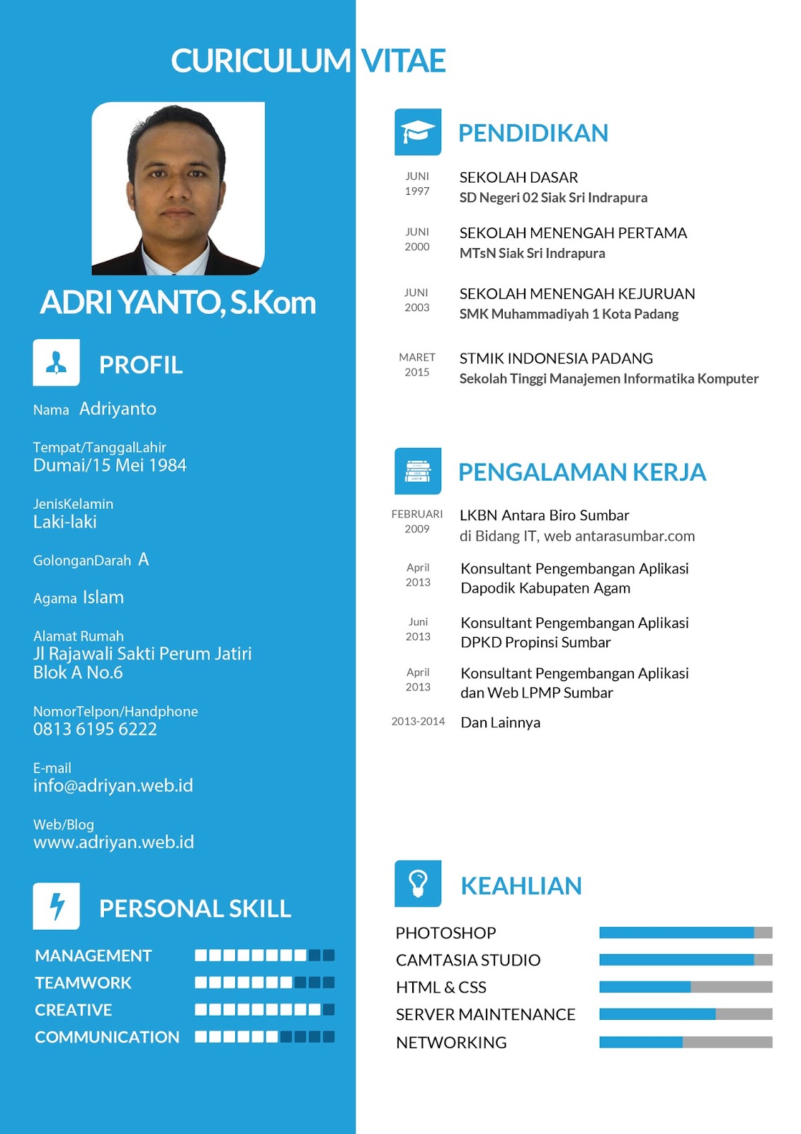 Contoh Design CV Menarik Perhatian Perusahaan - BrosurKerja