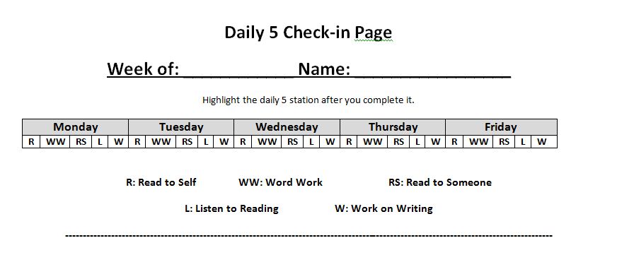 Jennifer's Teaching Tools: Daily 5