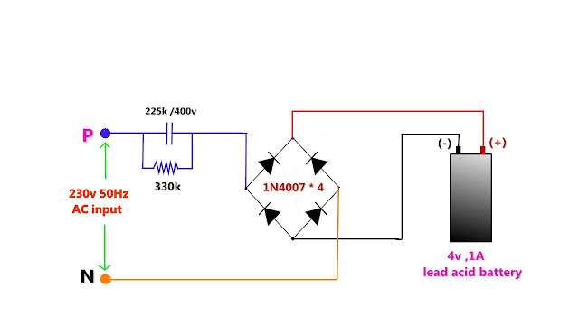 4v lead acid battery charger without transformer // 230v AC - 5v DC ...