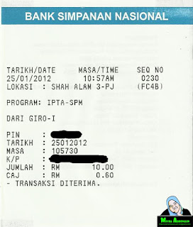 Tutorial : Beli unik ID melalui mesin ATM di BSN