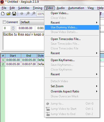 Tutorial Aegisub #1: Crear líneas y darles estilos ~ TCM