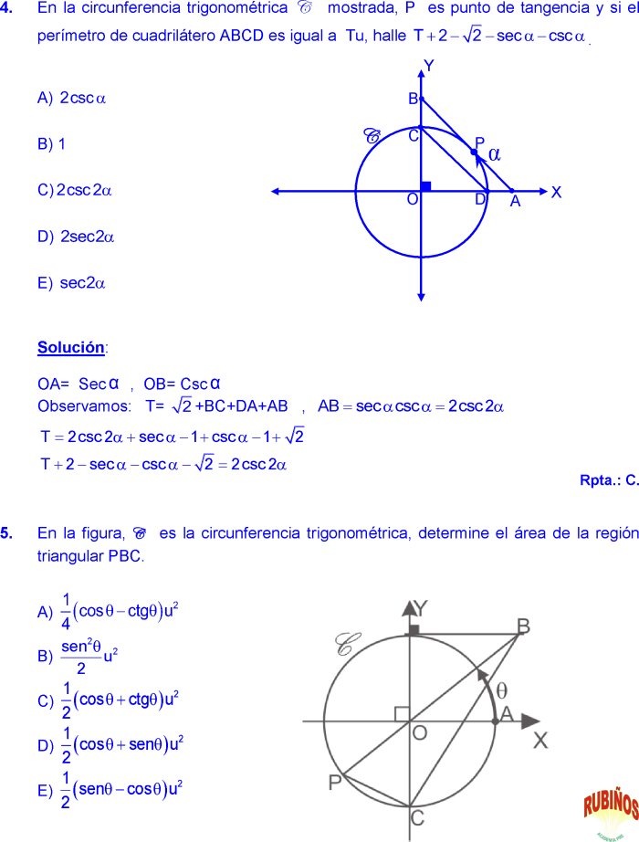 LINEA TANGENTE SECANTE COTANGENTE Y COSECANTE EN LA CIRCUNFERENCIA ...