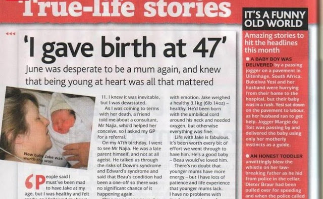 Stories of Pregnancy and Birth over 40 years old: Mother & Baby mag: I ...