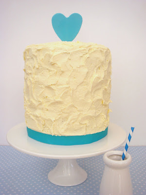 butter hearts sugar: Blue Heart Cake