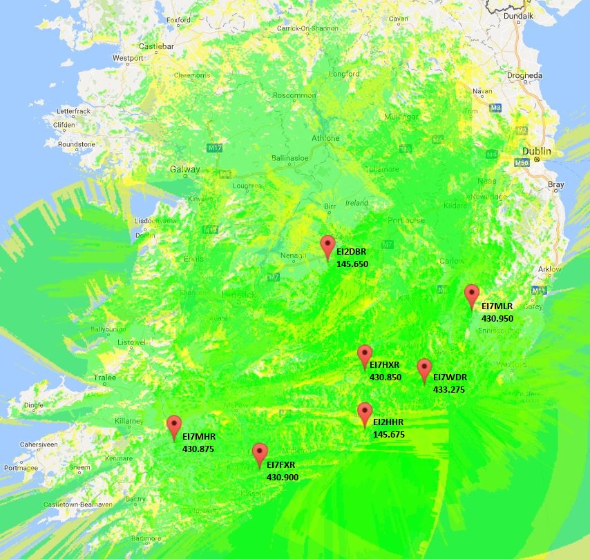 Southern Ireland Repeater Group: Coverage Maps