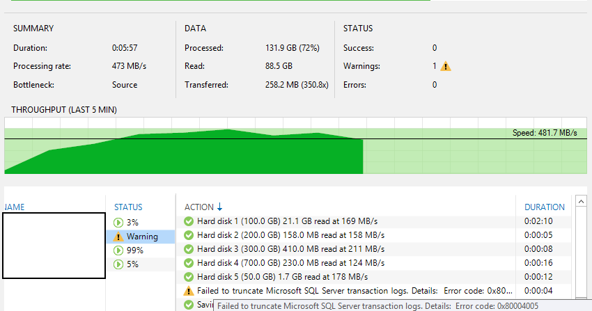 Truncate sql database with backup exec 2010 - pagcaster