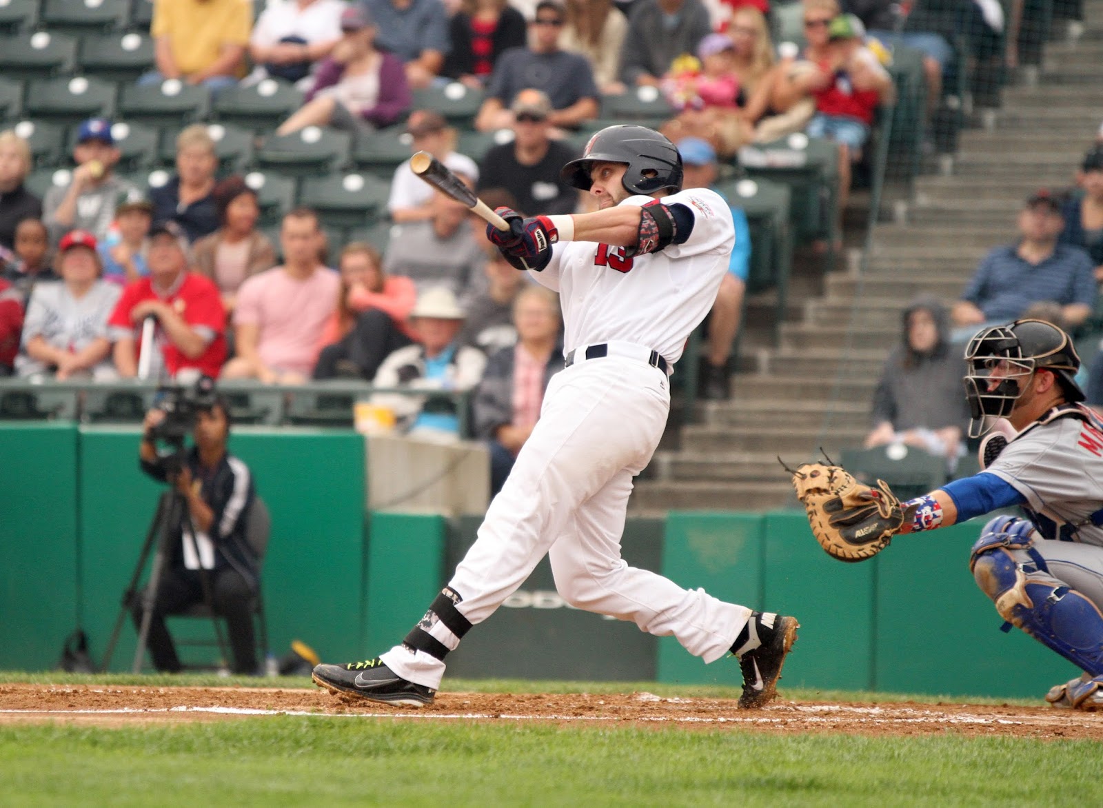 American Association home run leader Josh Mazzola (16) at the plate : r ...