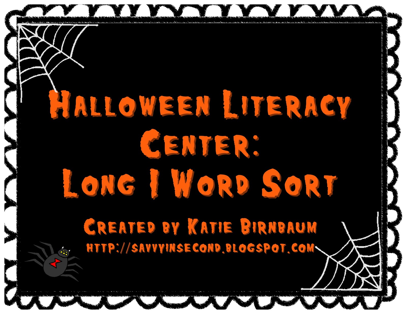 Savvy in Second: Halloween Literacy Center Giveaway