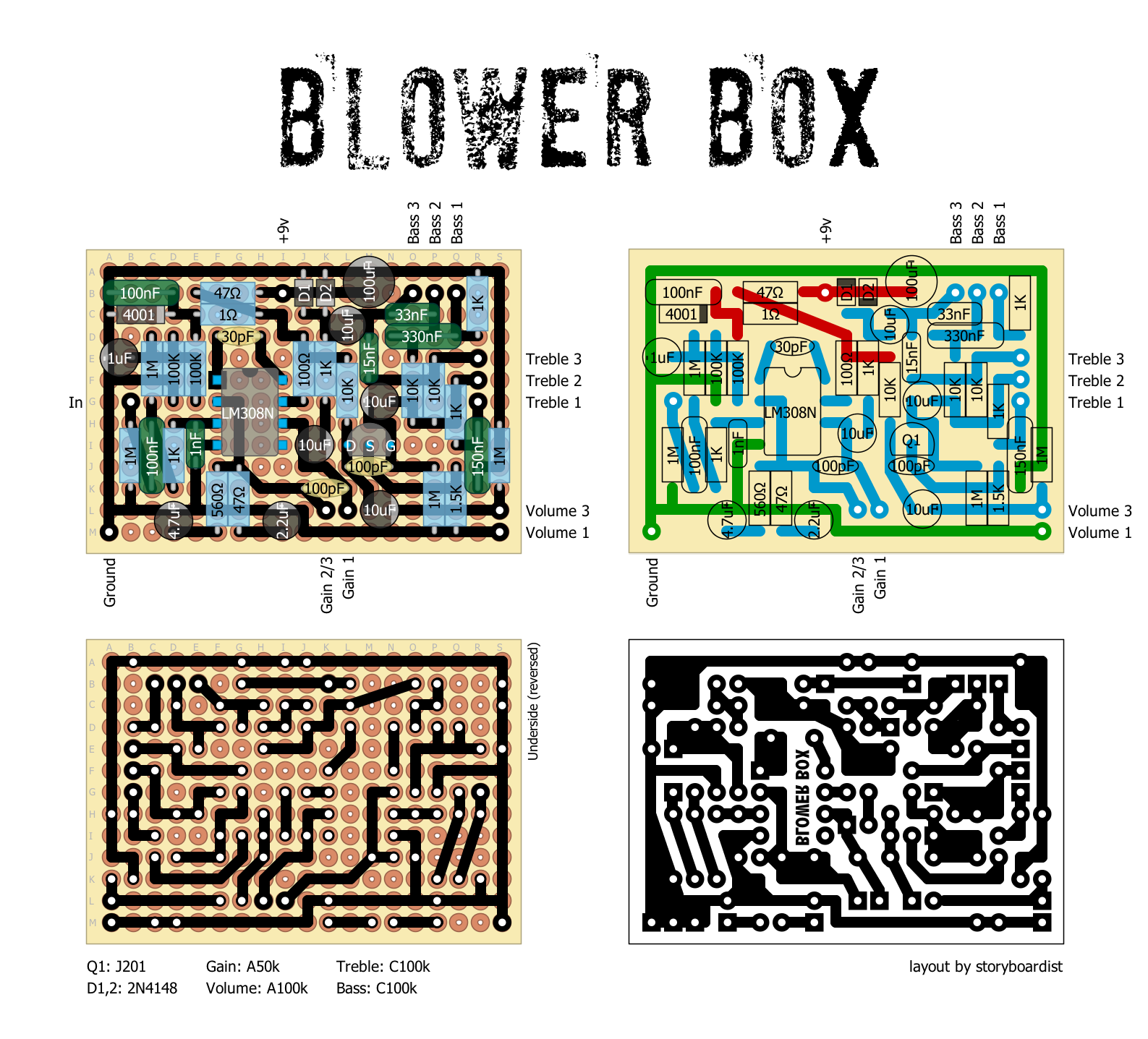Perf and PCB Effects Layouts: Idiot Box Effects Blower Box