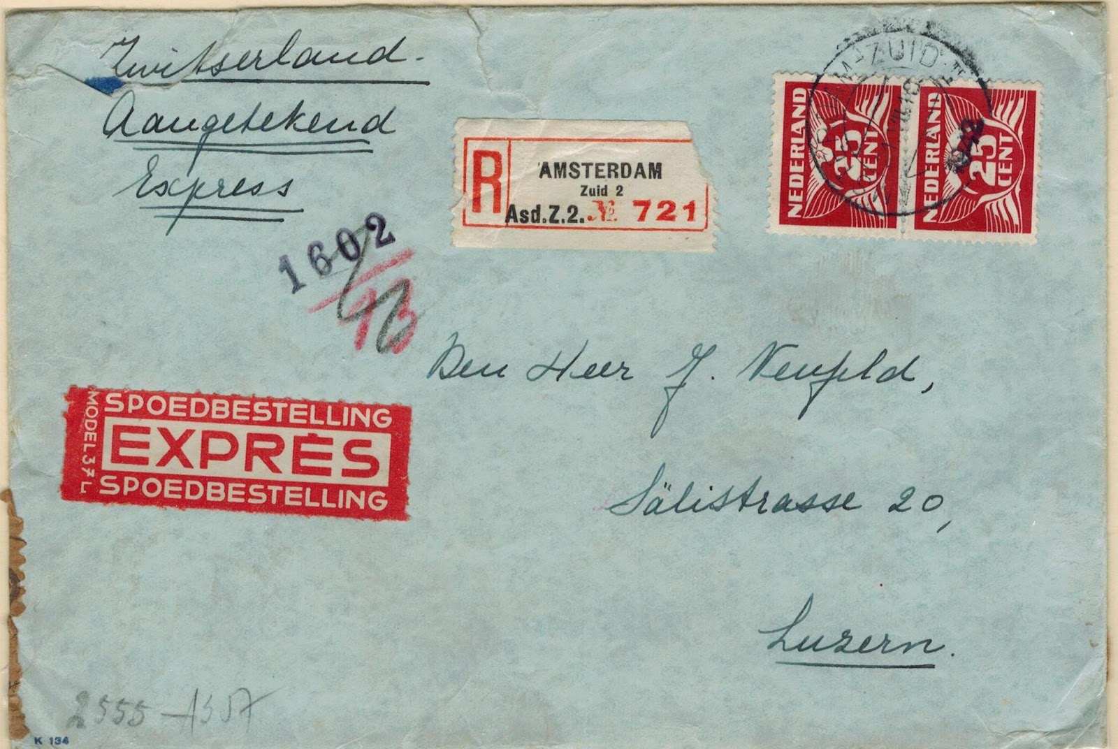 Netherlands Postal History: International Letter Rates and Services ...