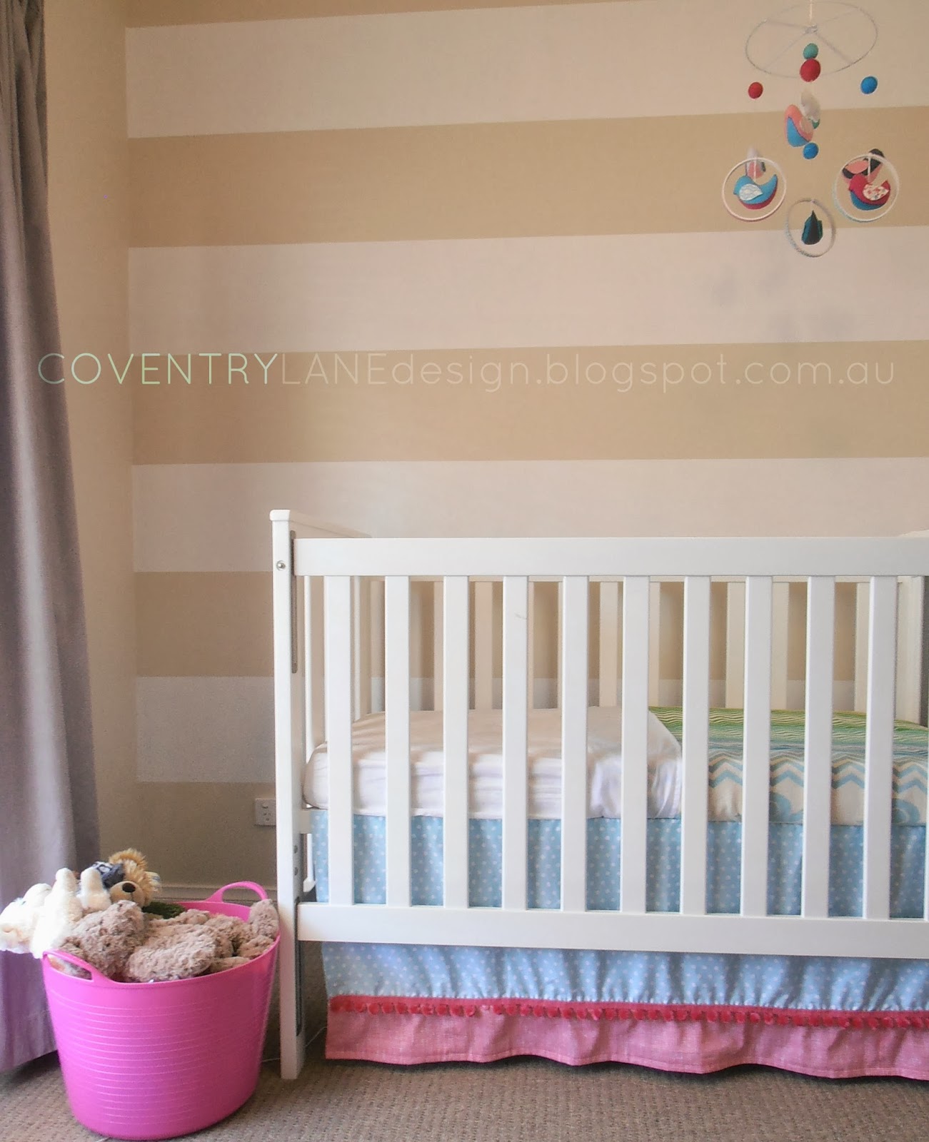 Coventry Lane Design: Cheat's DIY Cot Skirt - With Pom-Poms!