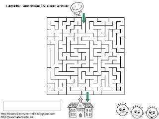 Maternelle: Le chemin de l'école : labyrinthe