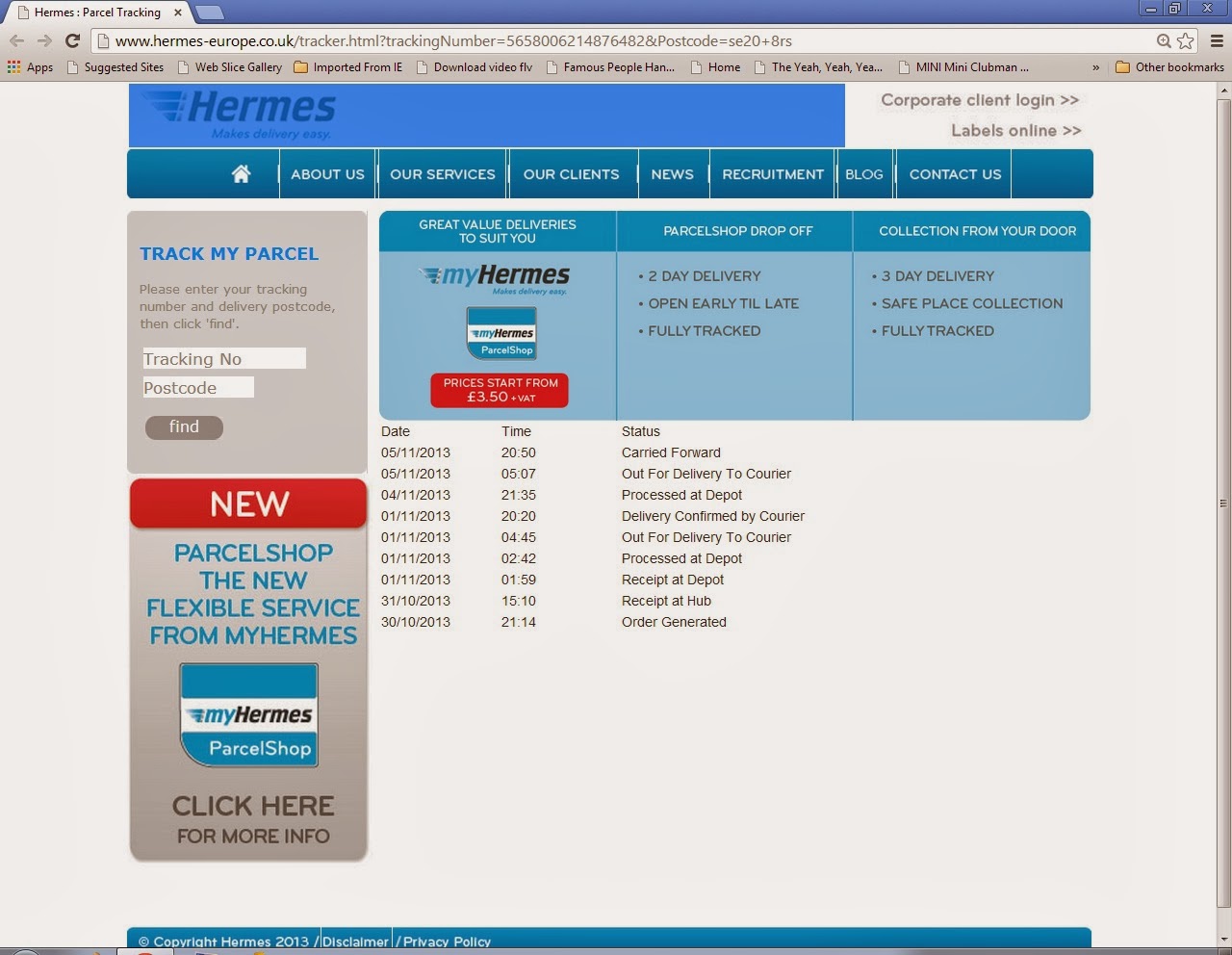 The Lazy Girl's Guide to Life: Hermes: How Not to Get Your Parcel. At All.