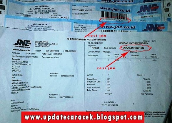 Contoh No Resi Jne Reg
