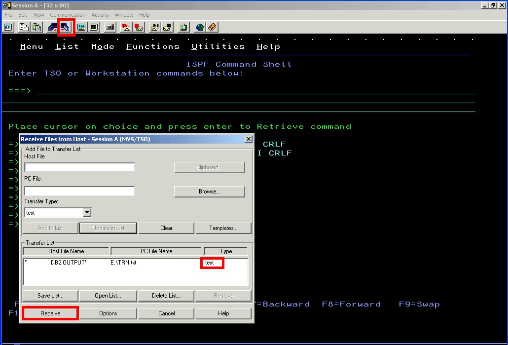 dsin: [ PCOMM ] how to FTP export dataset from mainframe using PCOMM