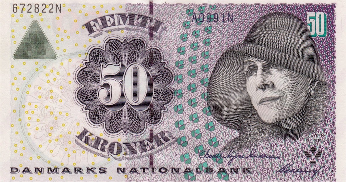 Denmark 50 krone banknote 1999 Karen Blixen|World Banknotes & Coins ...
