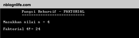 Fungsi Rekursif - Faktorial - nblognlife
