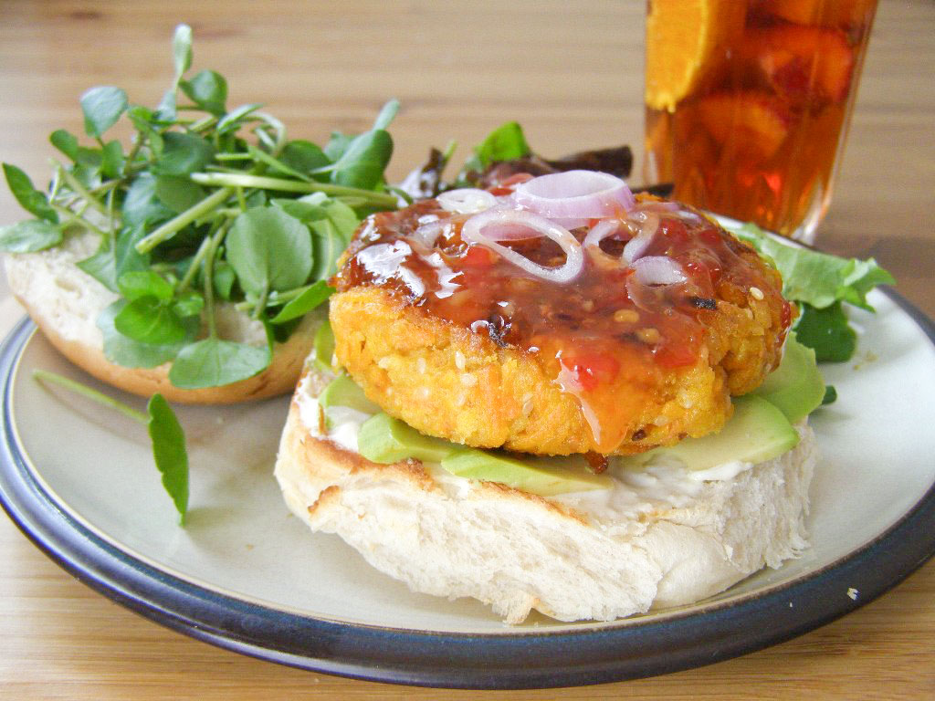 maple•spice: Carrot and Sesame Burger