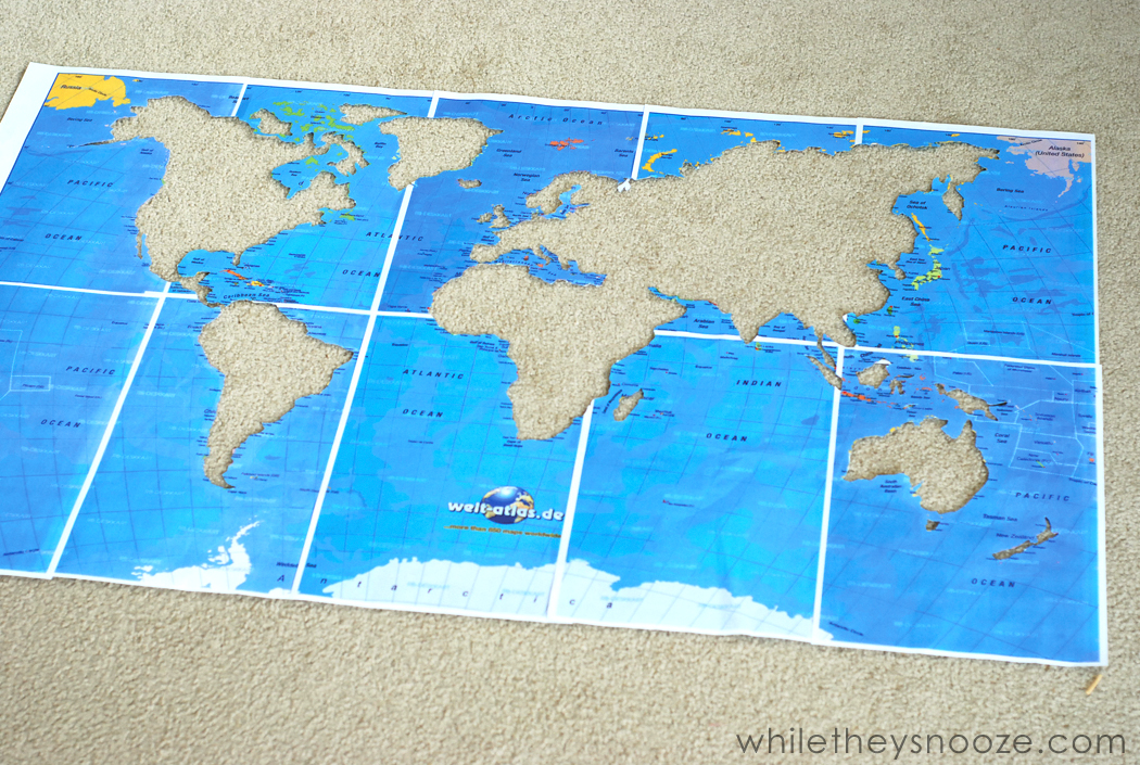 While They Snooze: DIY Map Table Tutorial
