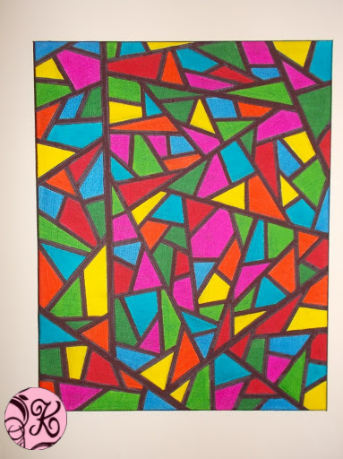 The Life of Miss Kneesh: Sharpie on Canvas Stained Glass Window