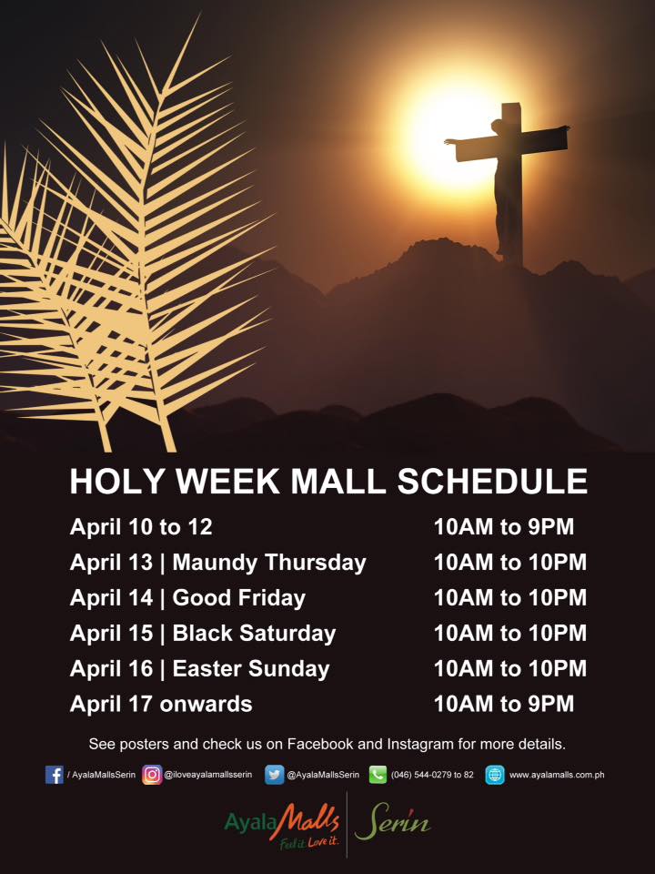 Manila Shopper: Holy Week / Lenten 2017 Schedule of Malls, Supermarkets ...