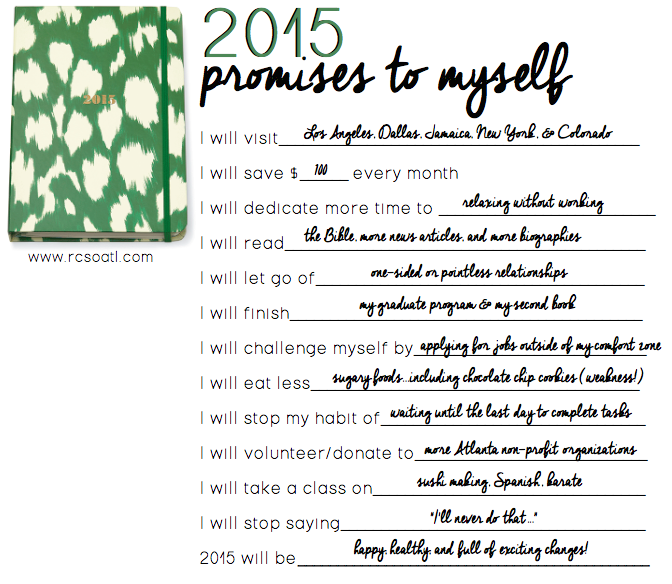 Real College Student of Atlanta: 2015 Promises to Myself