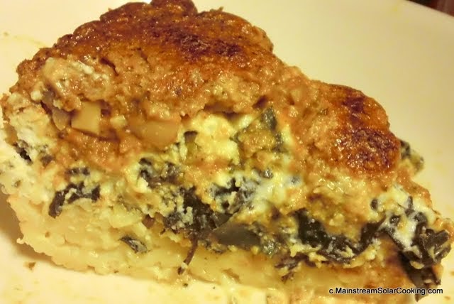 Solar Cooking for Mainstream Cooks: Layered Pasta Ricotta Pie - Solar Baked