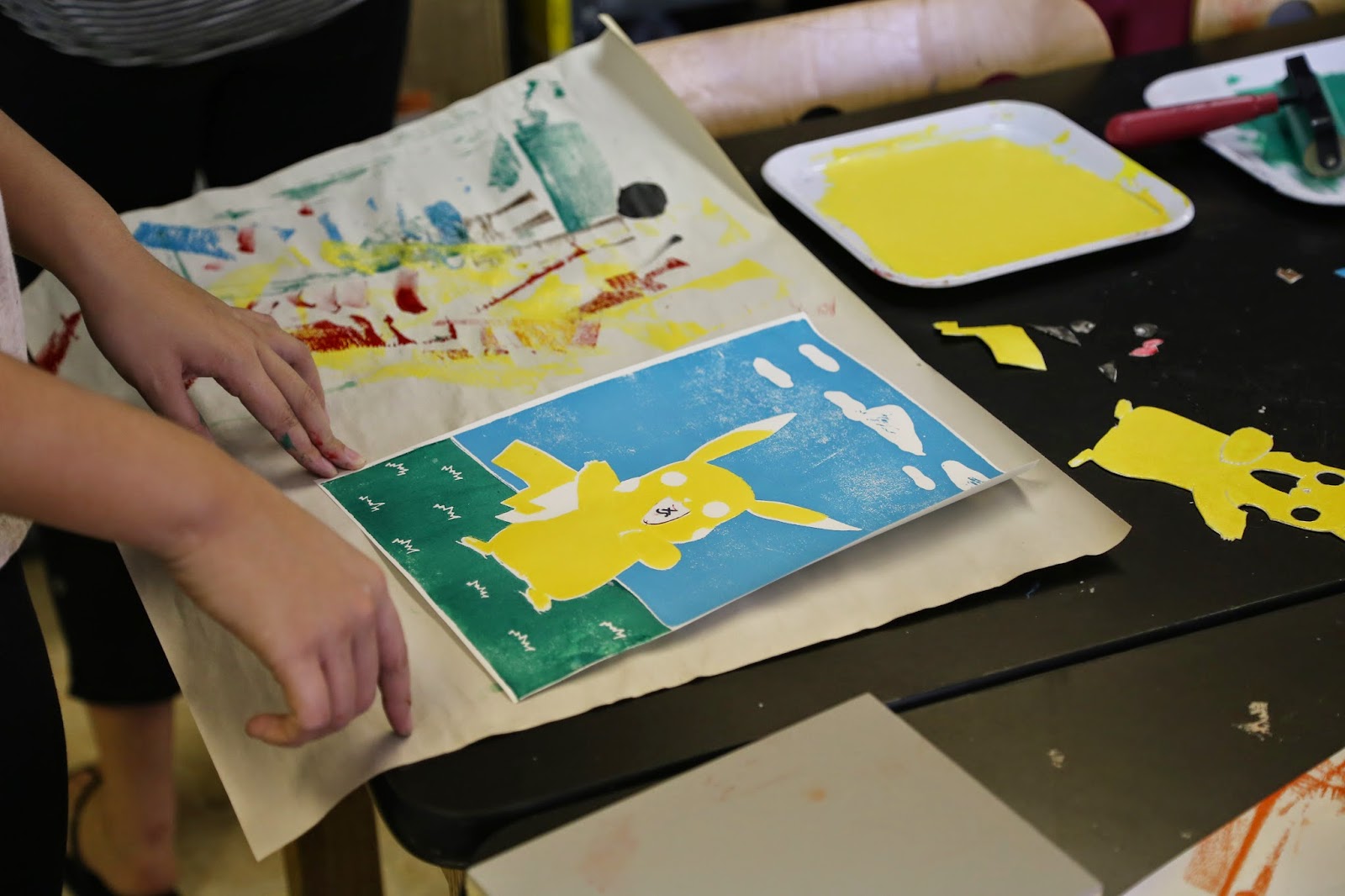 Grauer Art: Foam printmaking, 8th Grade Art