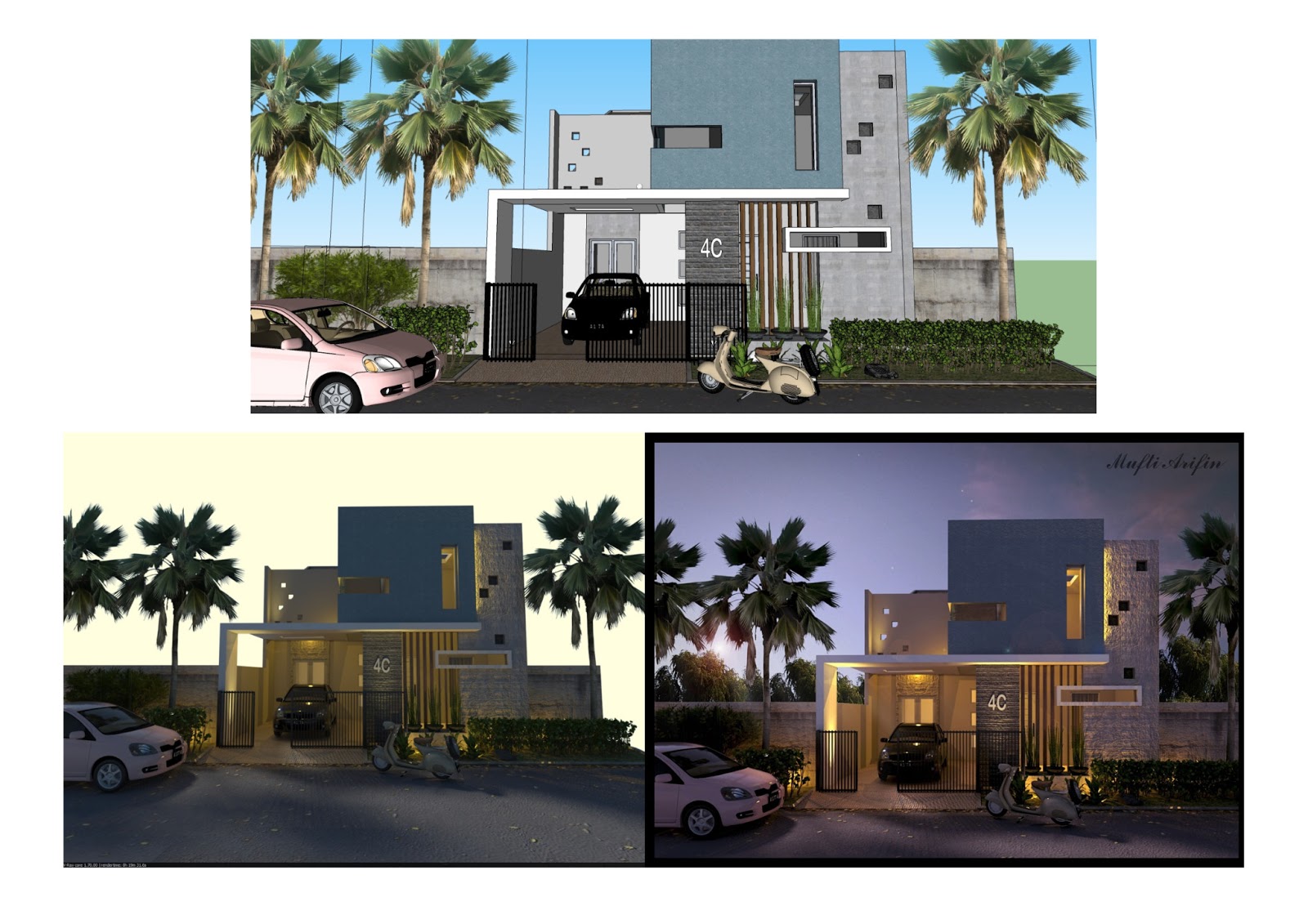 SKETCHUP TEXTURE: TUTORIAL V-RAY FOR SKETCHUP NIGHT SCENE #1