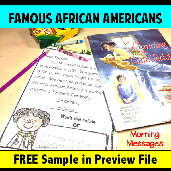 Famous African Americans: Book List, Word Work and Word Wall | Teach123