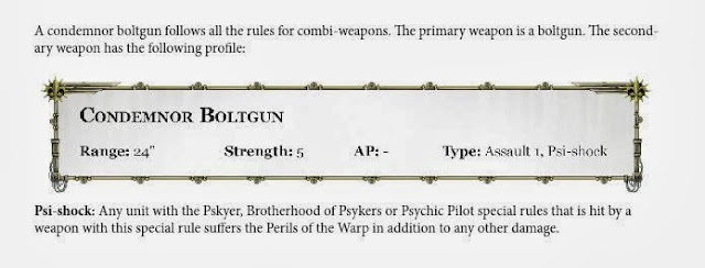 Especialista 40k: Hermanas de Batalla, Condemnor Boltgun