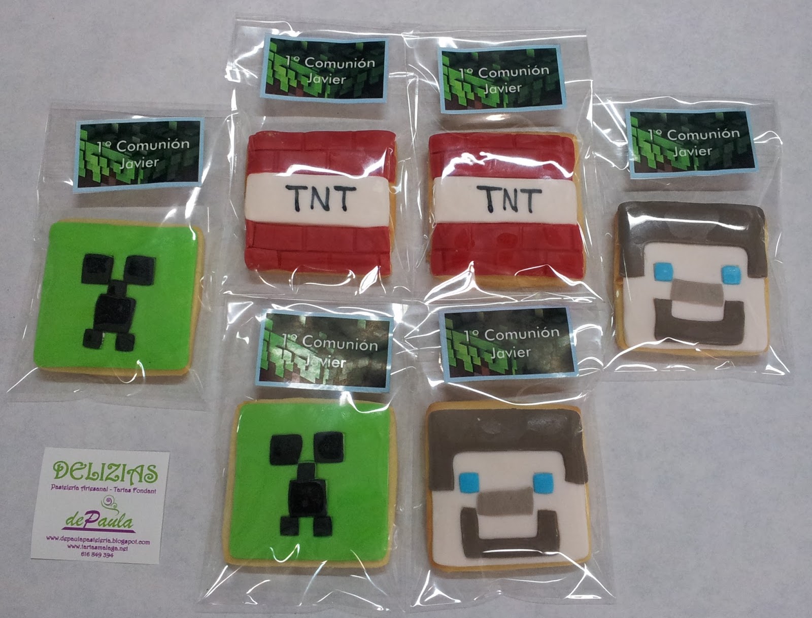Tartas Málaga - Delizias de Paula : Galletas decoradas Minecraft