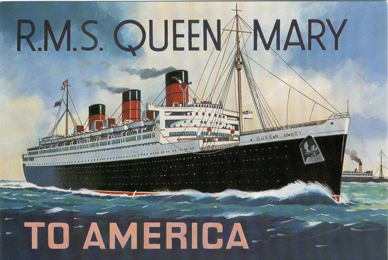 Postcard Tribute to the past of the Ocean Liners
