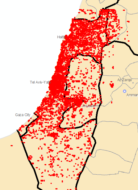 floatingsheep: Geoweb Density in Israel and Palestine