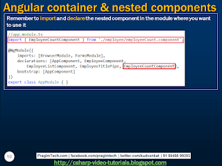 Sql server, .net and c# video tutorial: Angular 2 container and nested components