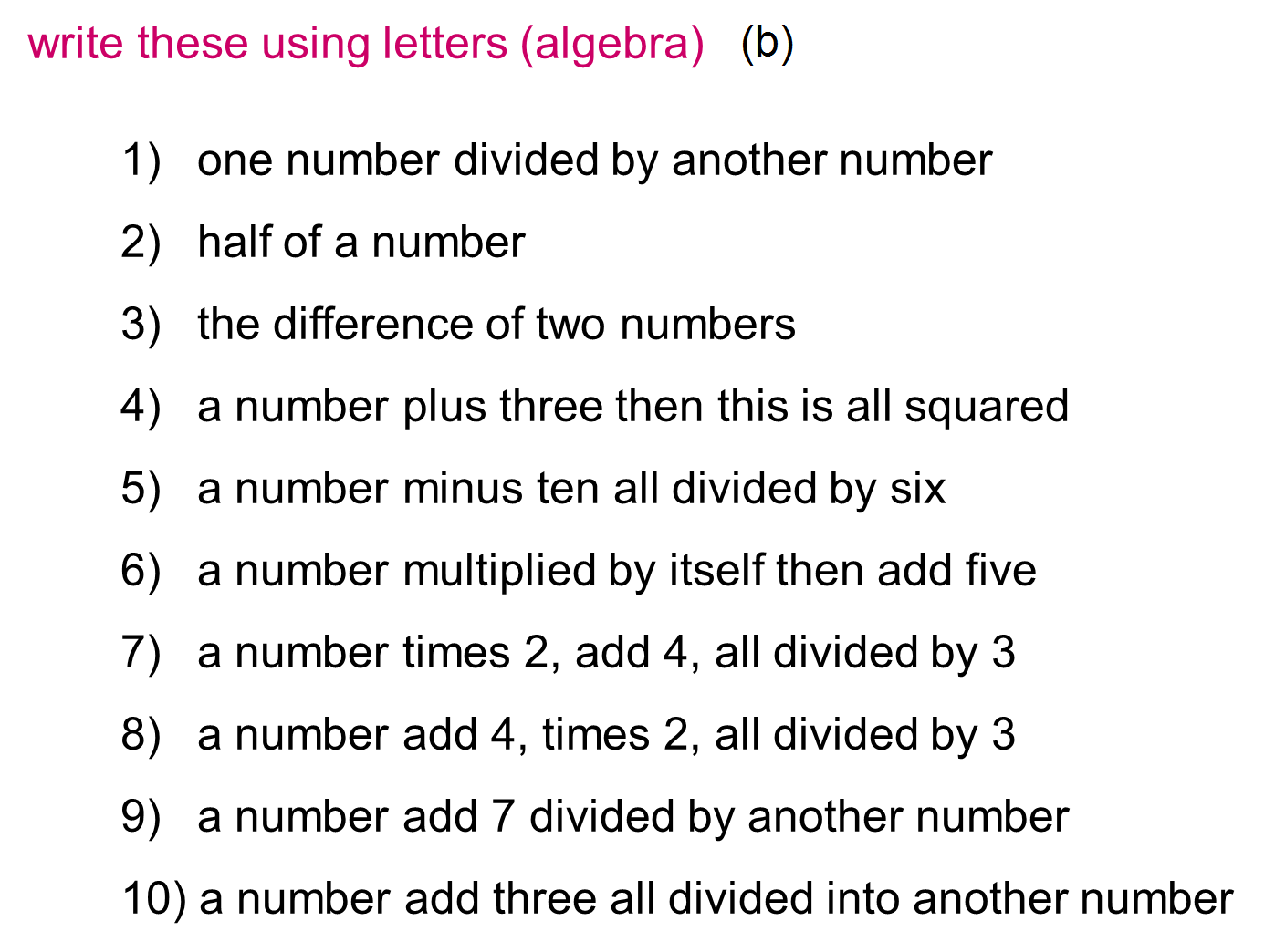 MEDIAN Don Steward mathematics teaching: translating english to algebra