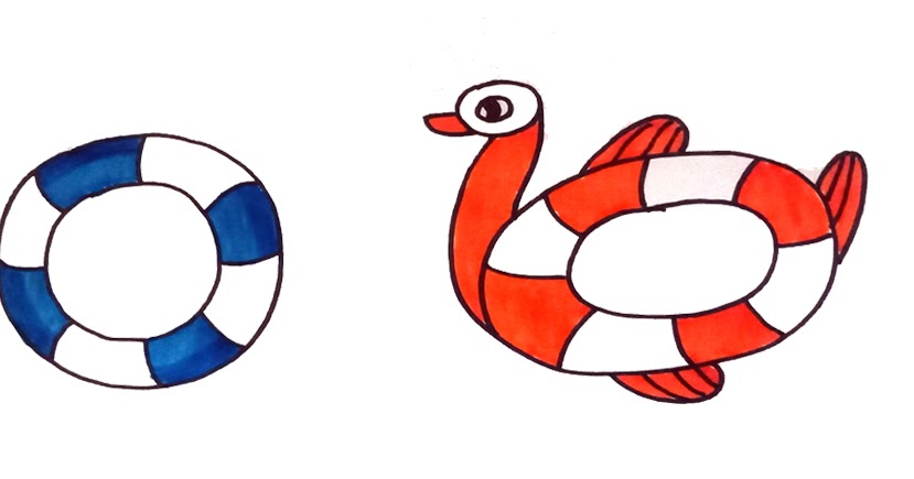 How to draw a Pool Float for kid