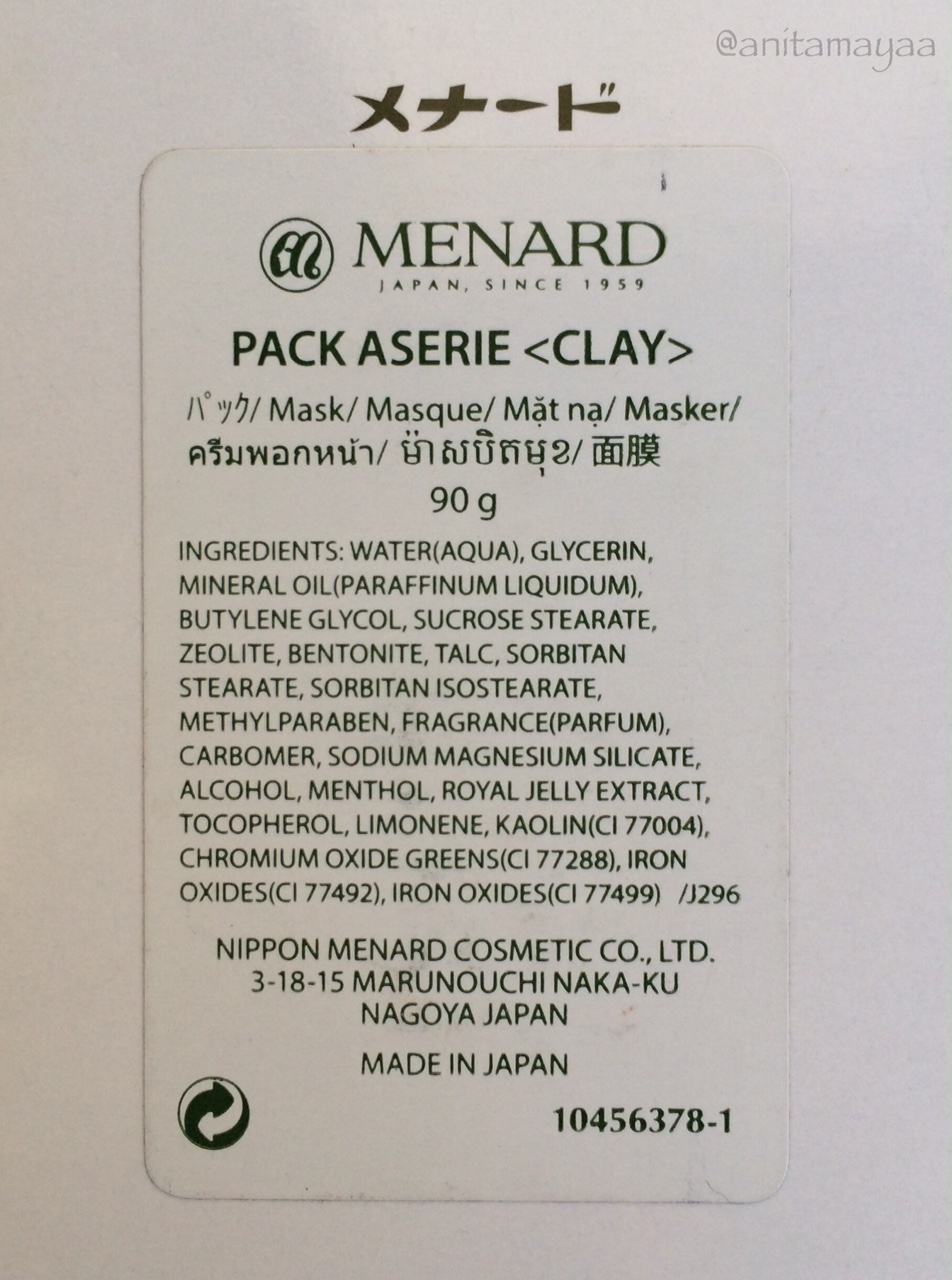 anitamayaa: [REVIEW] Menard Pack Aserie Clay Mask
