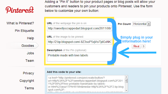 Sweetly Scrapped: Adding A Pinterest Button to EACH Blog Post Tutorial