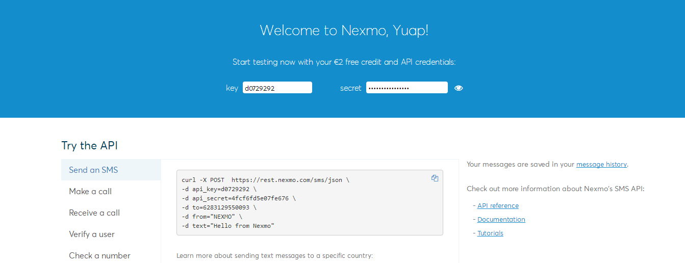 SMS Gateway with API Nexmo