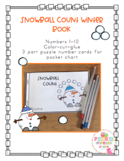 Snowball Count Winter Book and Number Cards ~ Preschool Printables