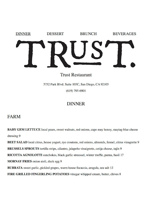 SanDiegoVille: TRUST Restaurant Opens In Hillcrest