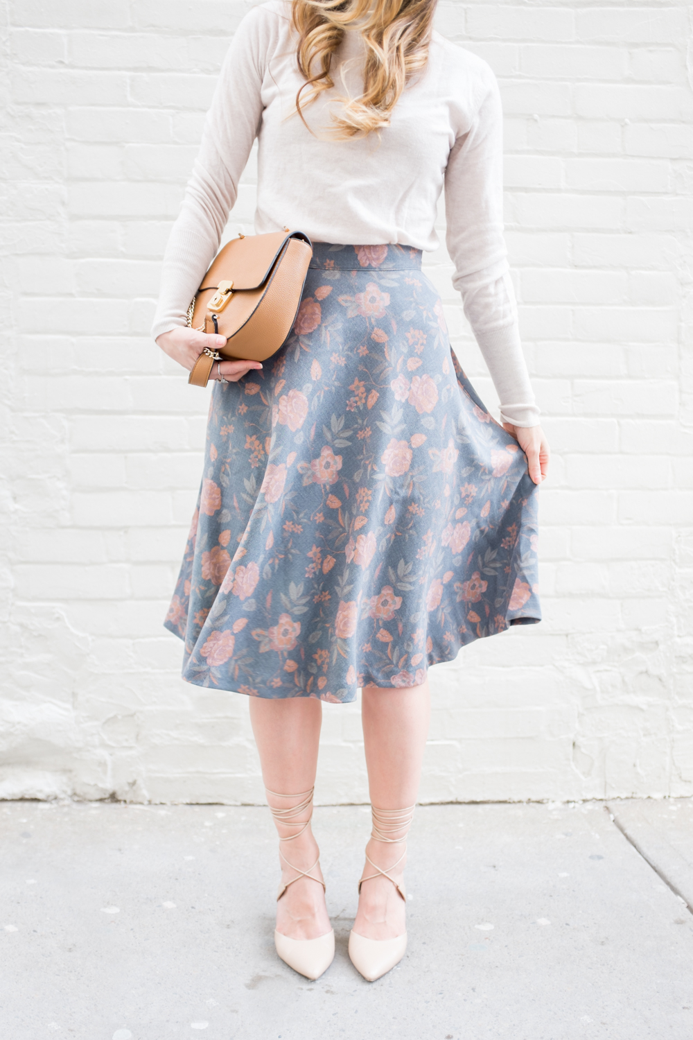 OOTD - Grey Floral Midi Skirt | La Petite Noob | A Toronto-Based ...
