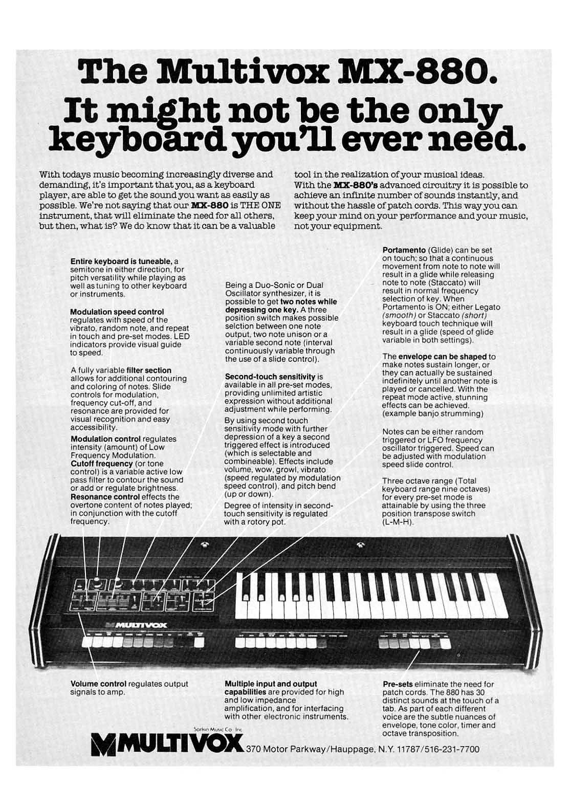 MATRIXSYNTH: 1979 Multivox MX-880 MX-2000 Duo Super Roland SH-2000 ...