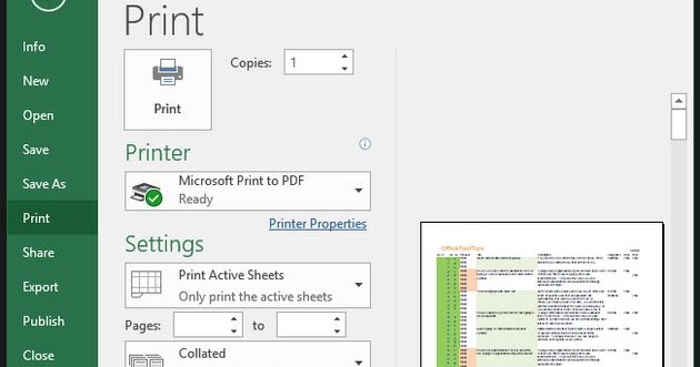 Cara Print Ms Excel Full
