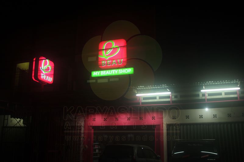 NEON BOX + HURUF TIMBUL | BEAU PONDOK GEDE