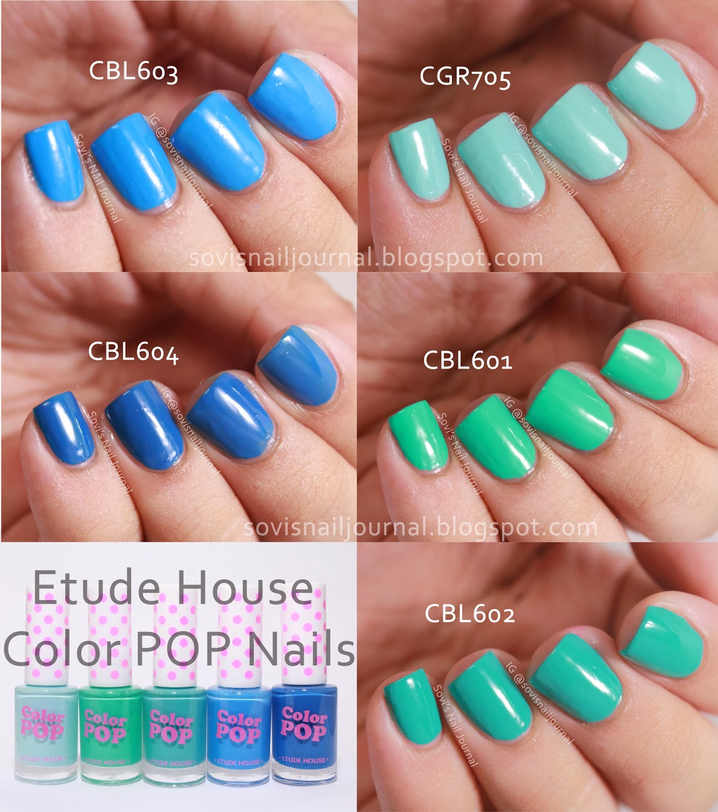 Sovi's Nail Journal: Etude House Color POP Nails Swatches and Review